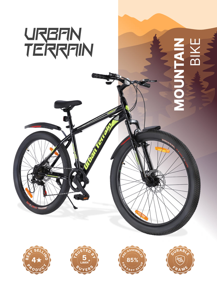 Buy Galaxy Max Mountain Bike Steel 7 Speed Cycle 26 inch Tyre, Green ...