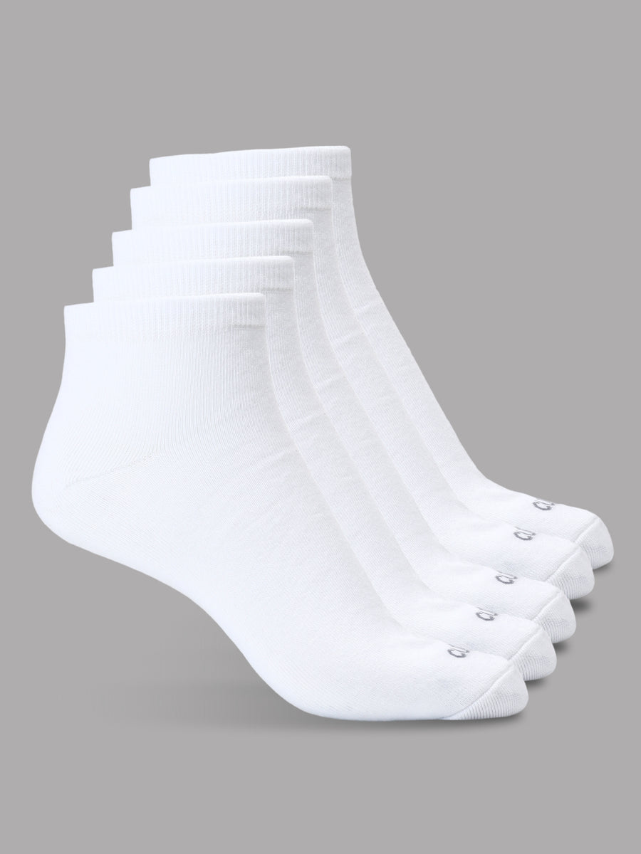 Buy Casual Ankle Length Cotton Pack of 5 White Socks Men Online in ...
