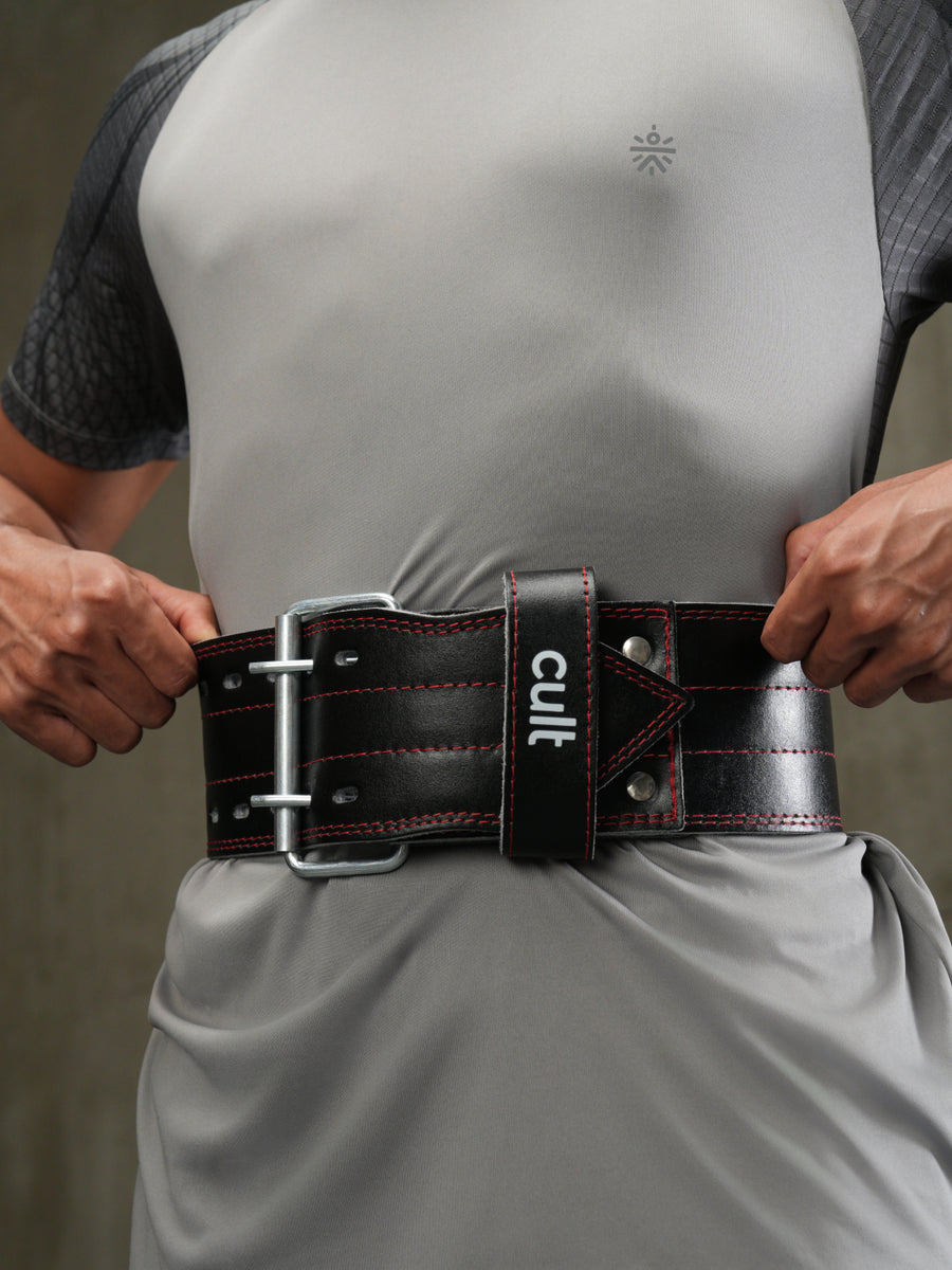 Buy cult Gym Belt Black Leather Unisex Online in India | Cult Store