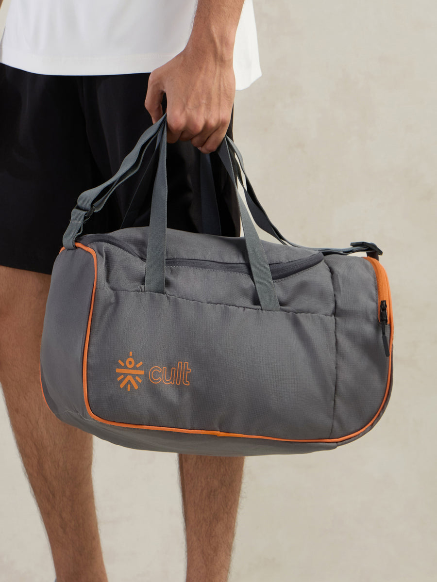 Buy Foldable Duffle Bag 25L with Adjustable Strap Grey Online in India ...