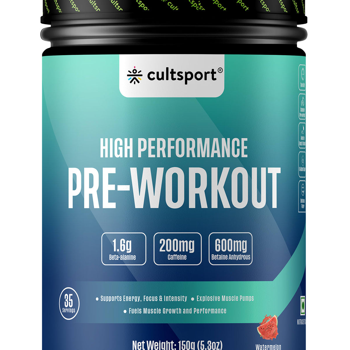 High Performance Pre Workout Powder, 150g | Sugar Free | Sustained Ene ...