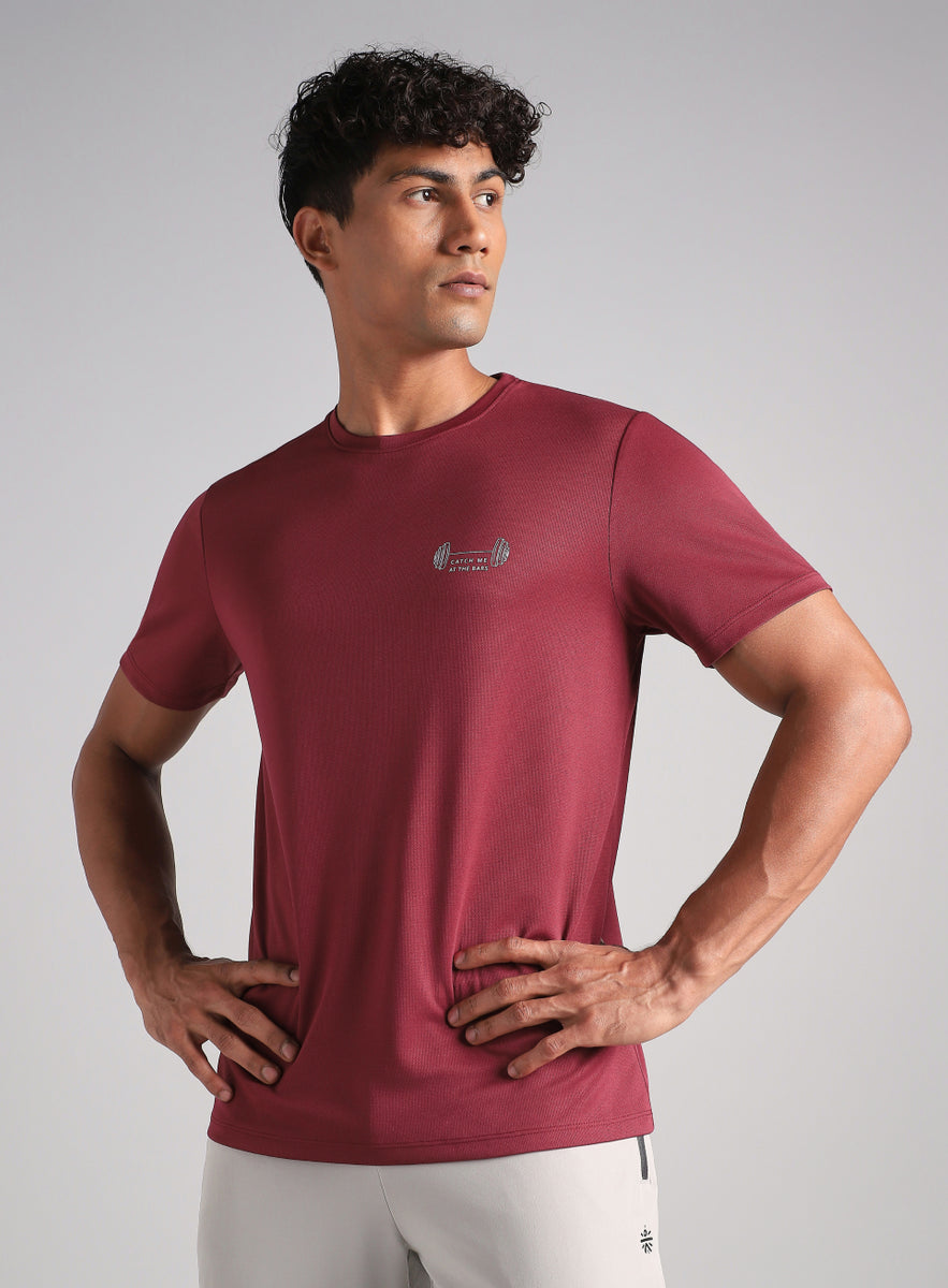Buy Men's Maroon Training Graphic T-Shirt Online in India | Cult Store
