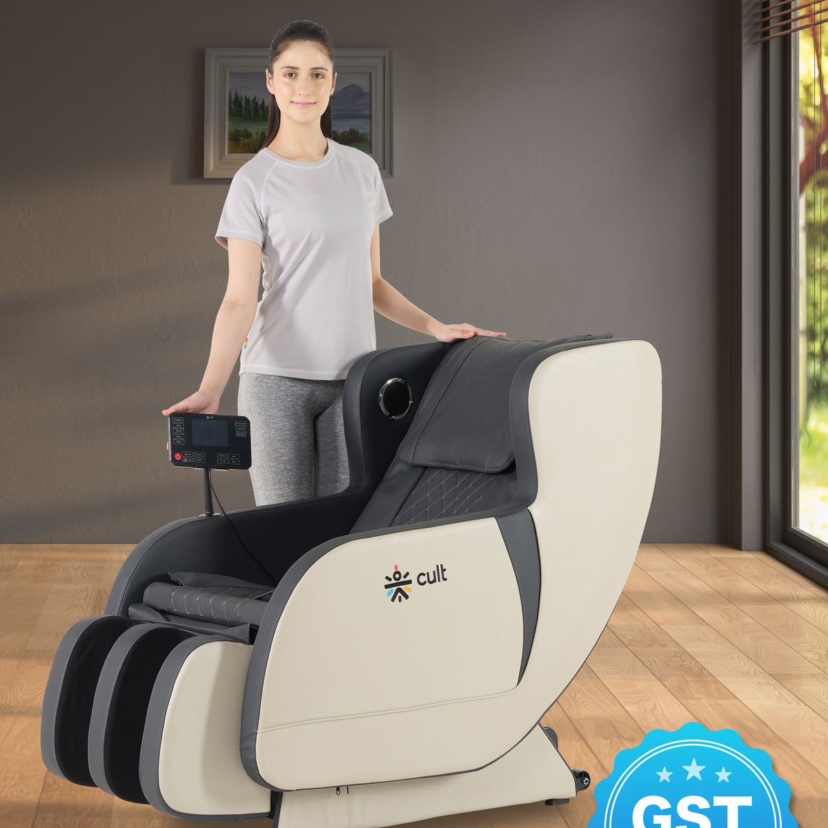 Buy Cult BlissGrey Massage Chair with Fixed Point Massage Technique and ...