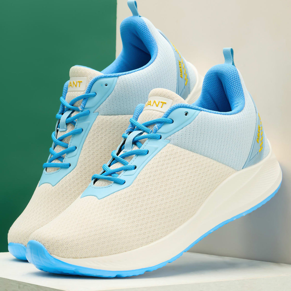 Buy Avant Men's Racer Walking Shoes - Off White / Ice Blue Online in ...