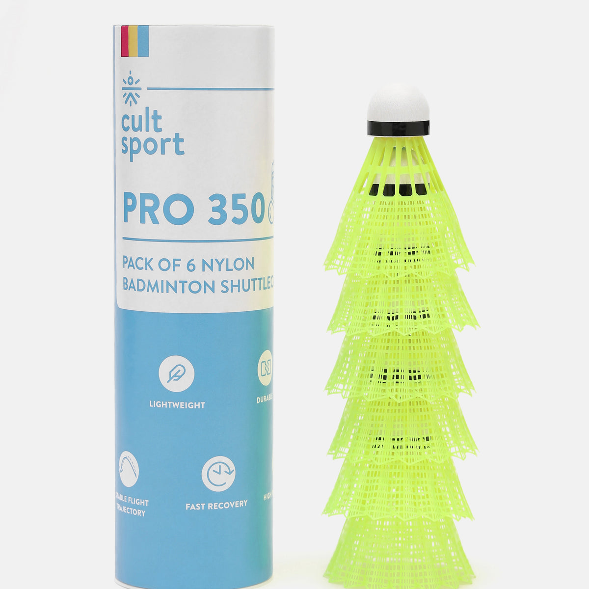 Buy Pack of 6 Pro 350 Nylon Shuttlecocks Online in India | Cult Store
