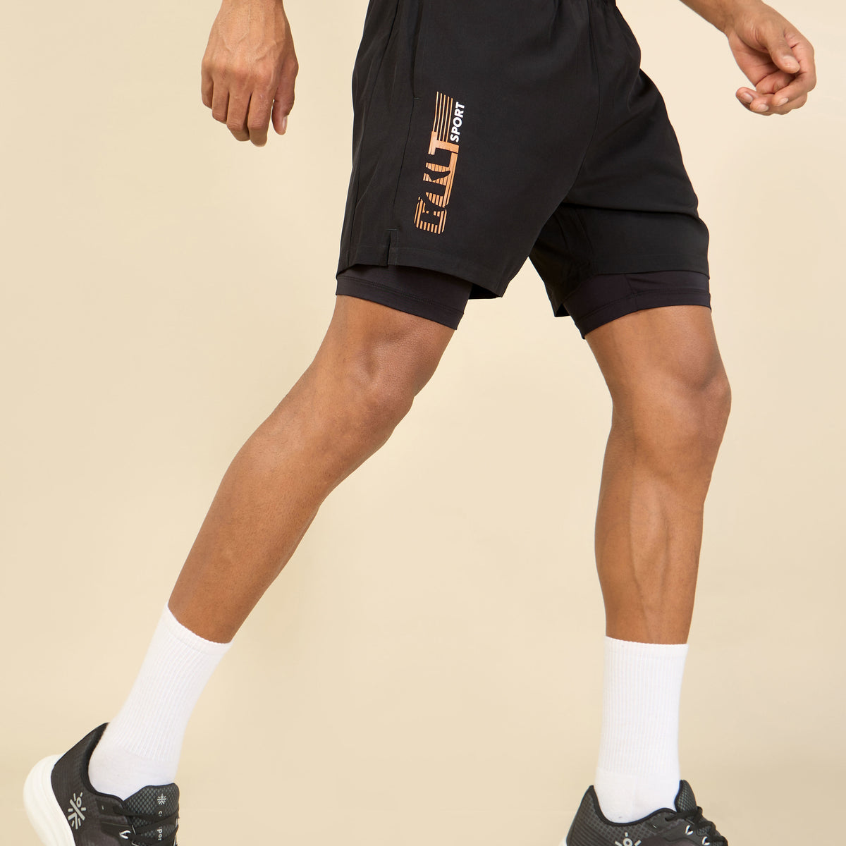 Buy Typographic Print Shorts with Inner Tights Online in India | Cult Store