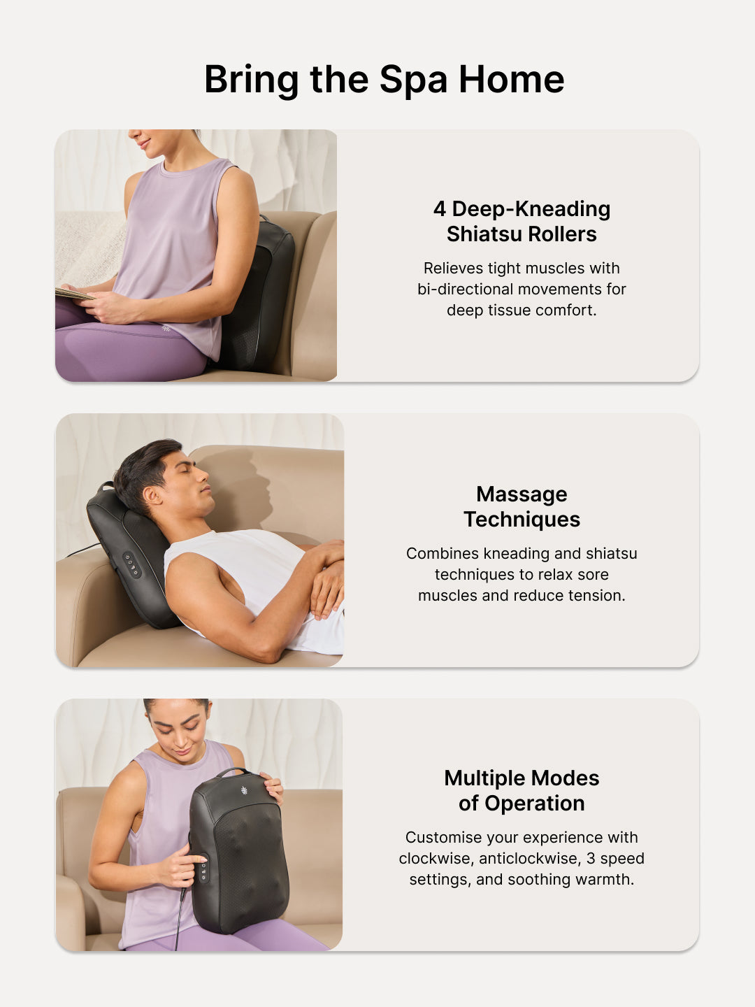 Buy Cult Deep Cure Pro Back massager, 4 Deep Kneading Shiatsu rollers ...
