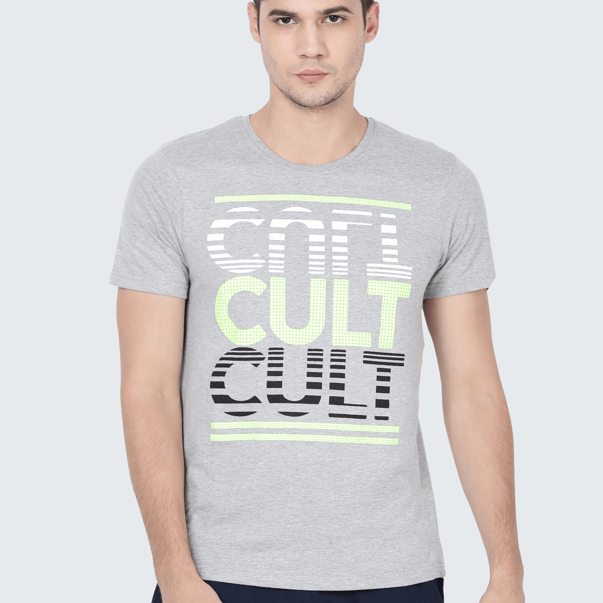 Buy Signature CULT Grey Workout Tee Online in India | Cult Store