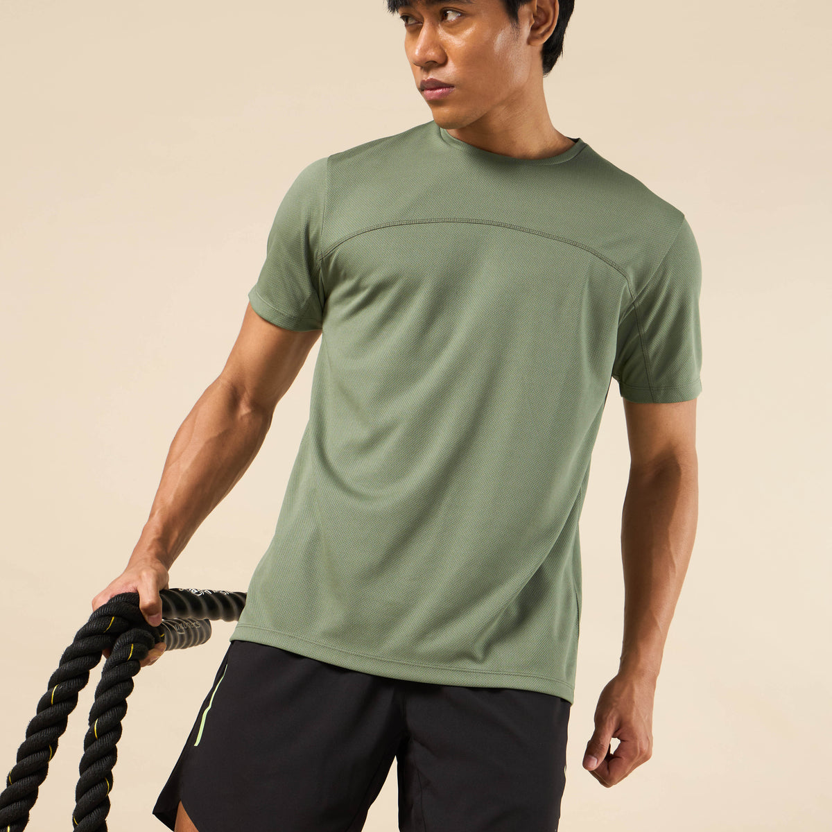 Buy Men Olive Gear Up Performance T-shirt Online in India | Cult Store