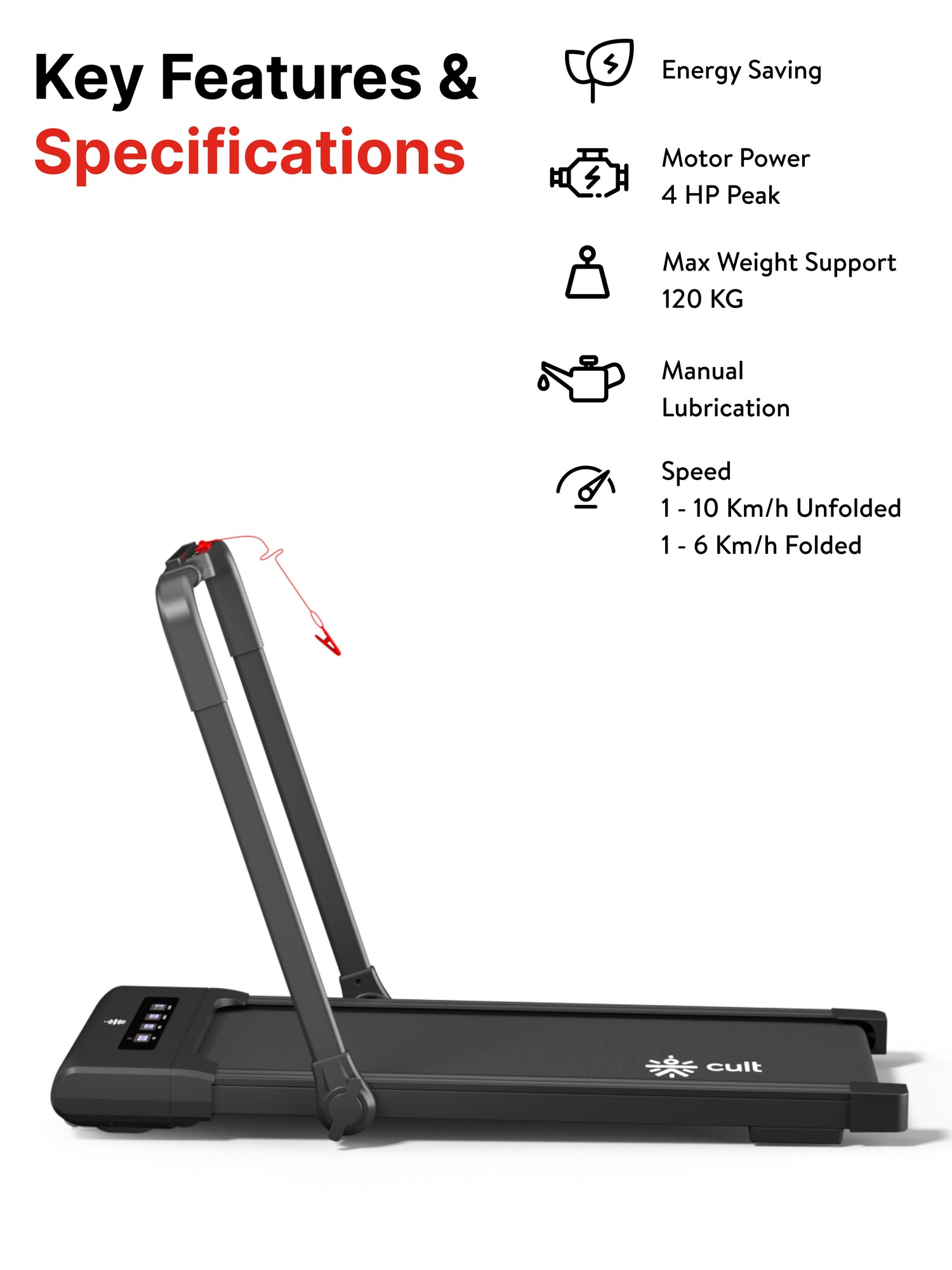 Buy Walking pad Elite 4HP Peak | Max Speed-10kmph | Max Weight-120kg ...