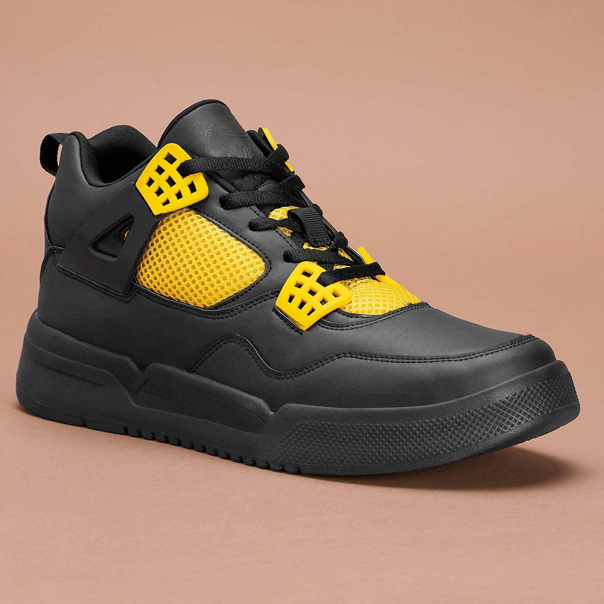 Buy Avant Men's Felix Sneaker Shoes - Black / Yellow Online in India ...