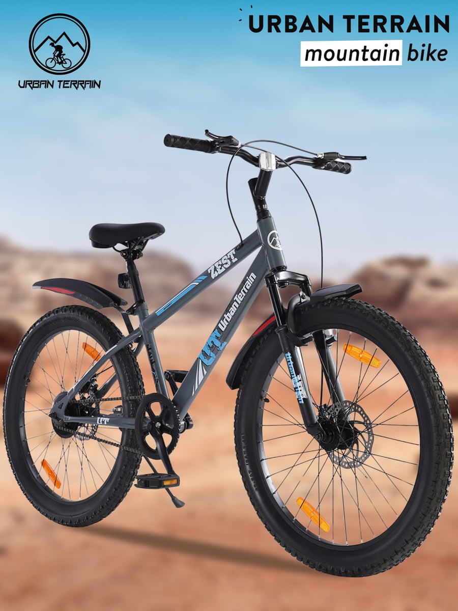 Zest Mountain Bike Steel Single Speed Cycle 24 inch Tyre With Dual Dis ...