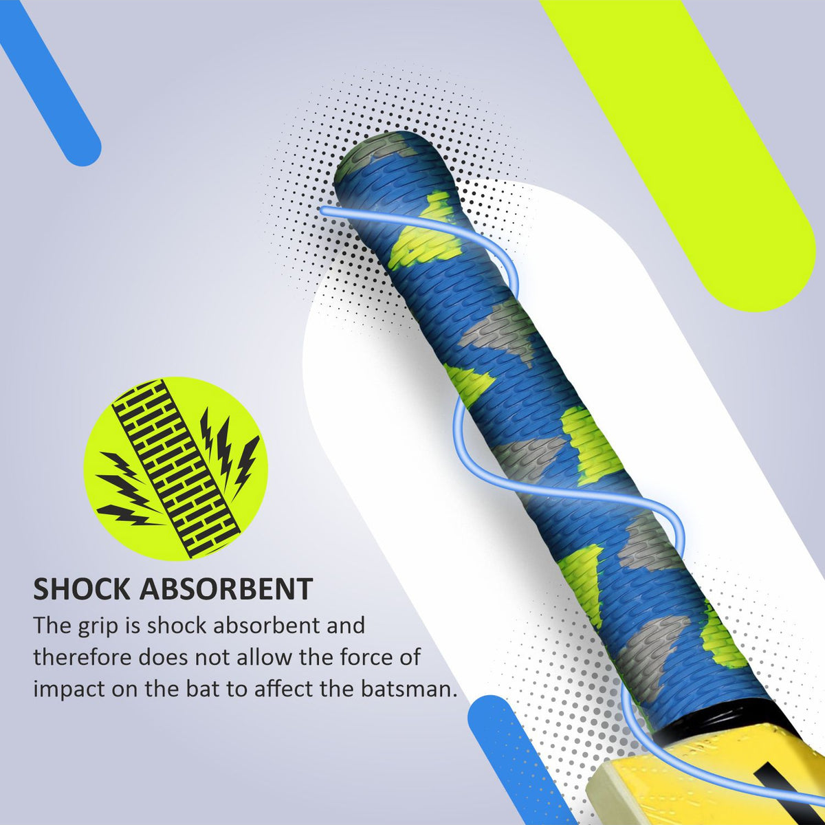 VECTOR X Cricket Bat Grip Handle Multi Color Patches Extra Tacky Crick ...